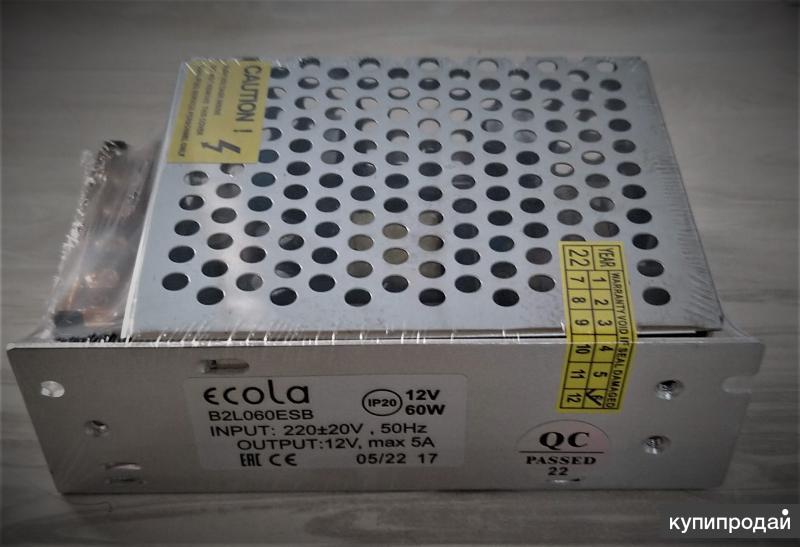 Блоки питания Ecola 12V. 3,16А, 5А, Новые в Омске